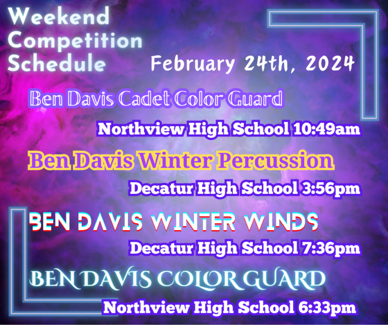 Winter Performance Schedule – Ben Davis Band Boosters